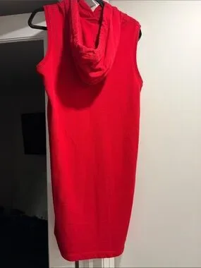Roots | Dresses | Roots Red Sleeveless Hoodie Dress With White ...